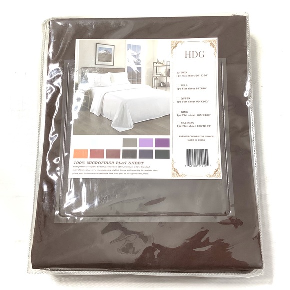 HDG | Bedding | Hdg 0 Microfiber Twin Flat Sheet Brown Solid Bedding ...